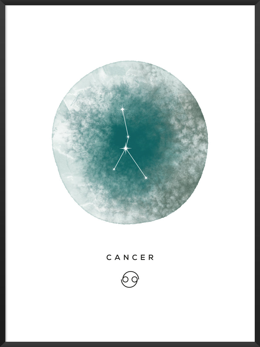 Cancer Watercolour - Cancer Zodiac Sign Poster – Project Nord