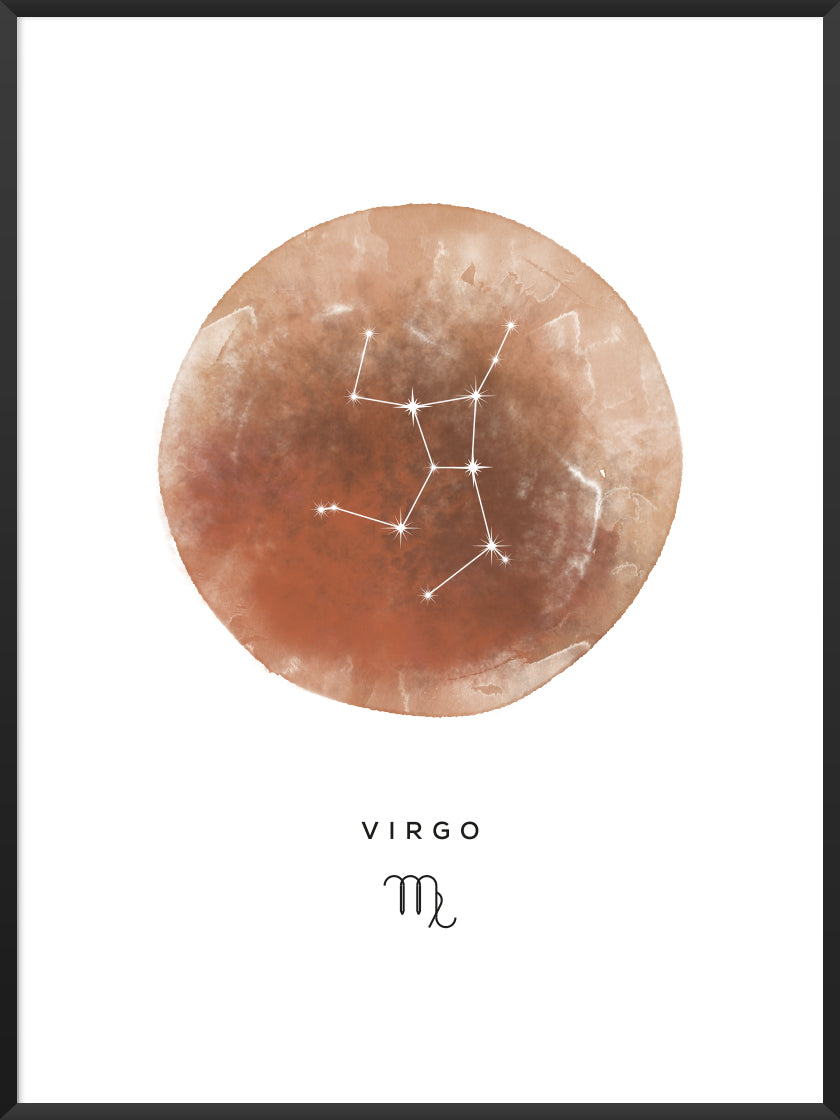 Virgo Watercolour - Virgo Zodiac Sign Poster – Project Nord